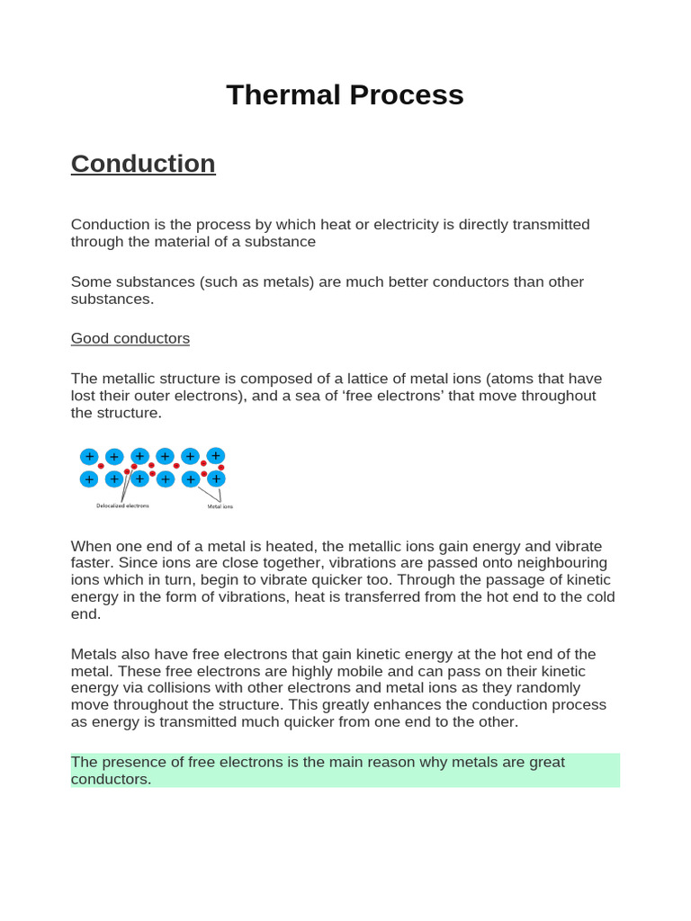 Thermal Process - IGCSE - Physics | PDF | Electrical Conductor ...