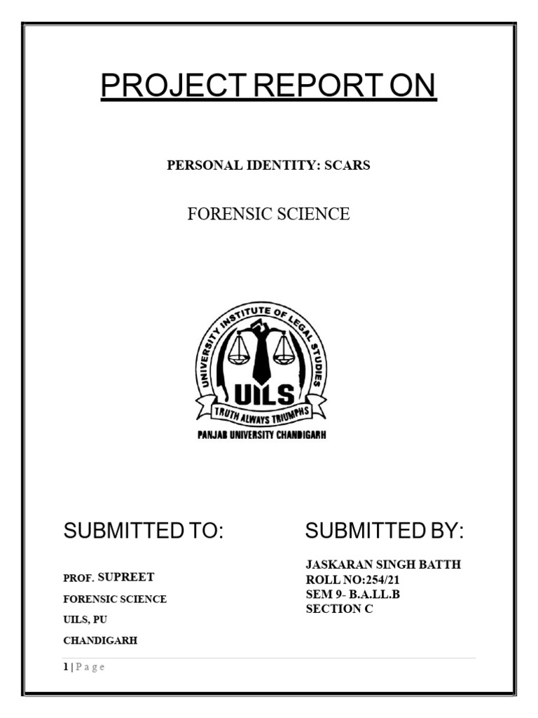 FORENSIC Science Project | PDF | Scar