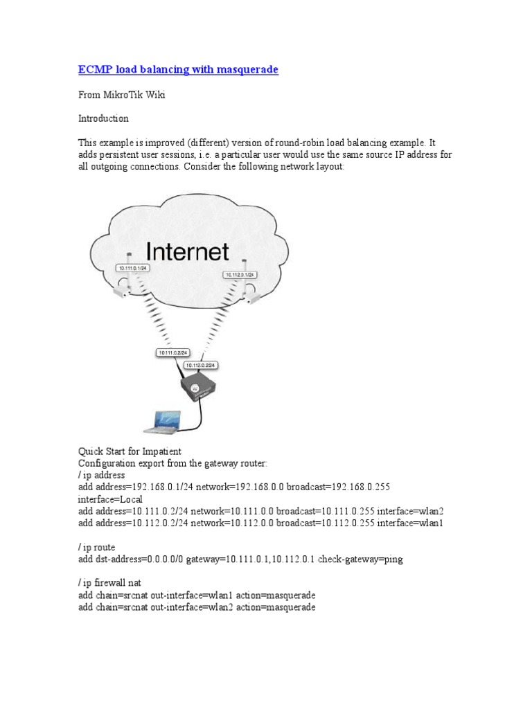ECMP Load Balancing With Masquerade | PDF | Ip Address | Gateway ...