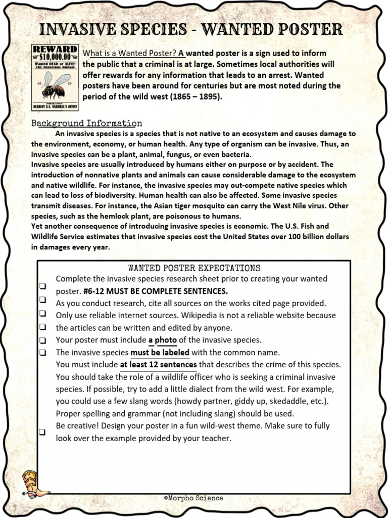 Invasive Species Wanted Poster | PDF