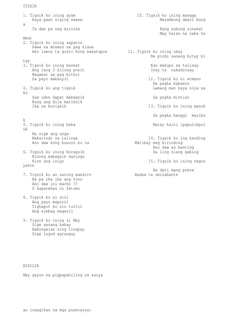Tigsik | PDF
