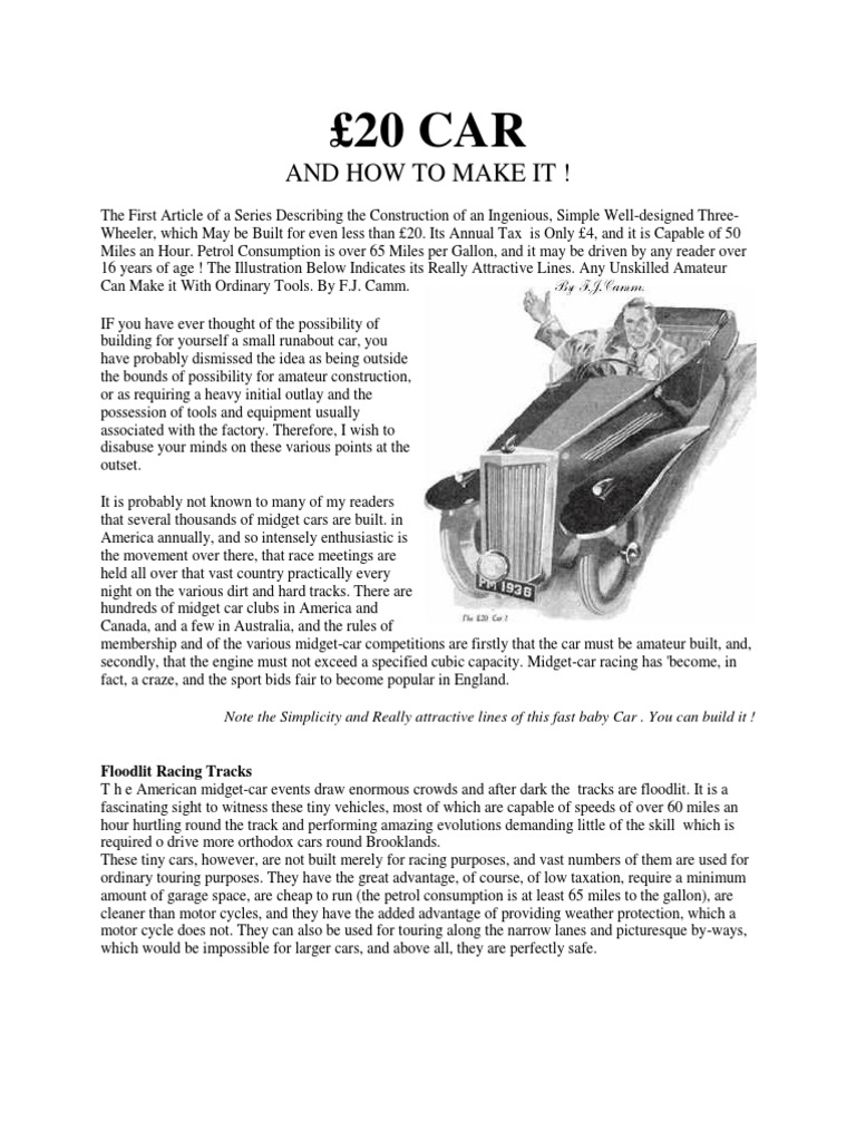 Homebuilt Wood Car | PDF | Screw | Steering