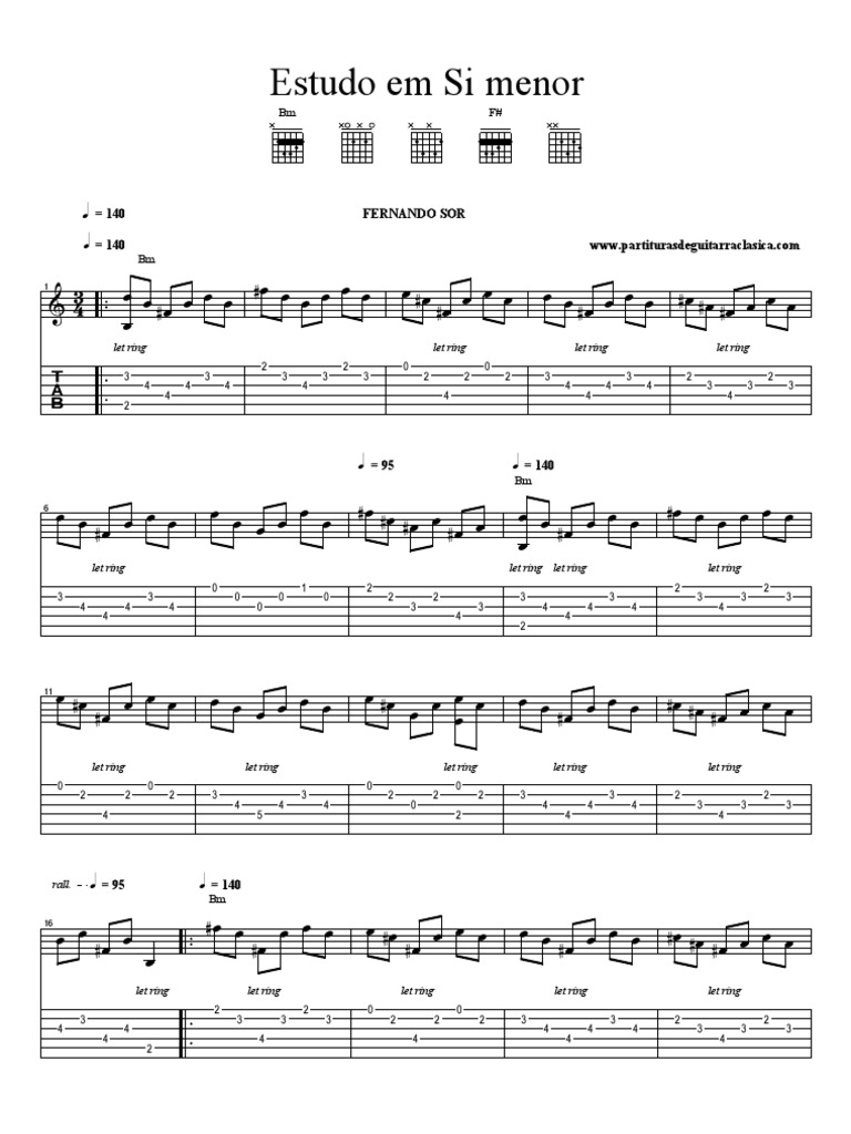 Sor, Fernando - Estudio em Si Menor | PDF