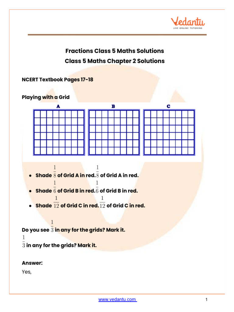 Class 5 Maths Chapter 2 Fractions | PDF | Elementary Mathematics ...