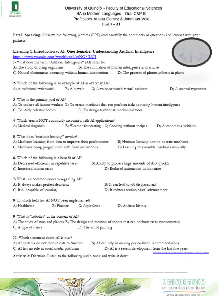 Worksheet AI 2026-1 | PDF | Artificial Intelligence | Intelligence (AI ...