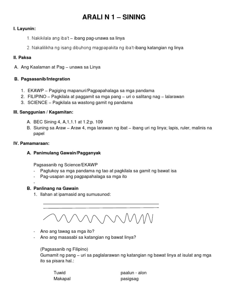 Sining Lesson Plan | PDF