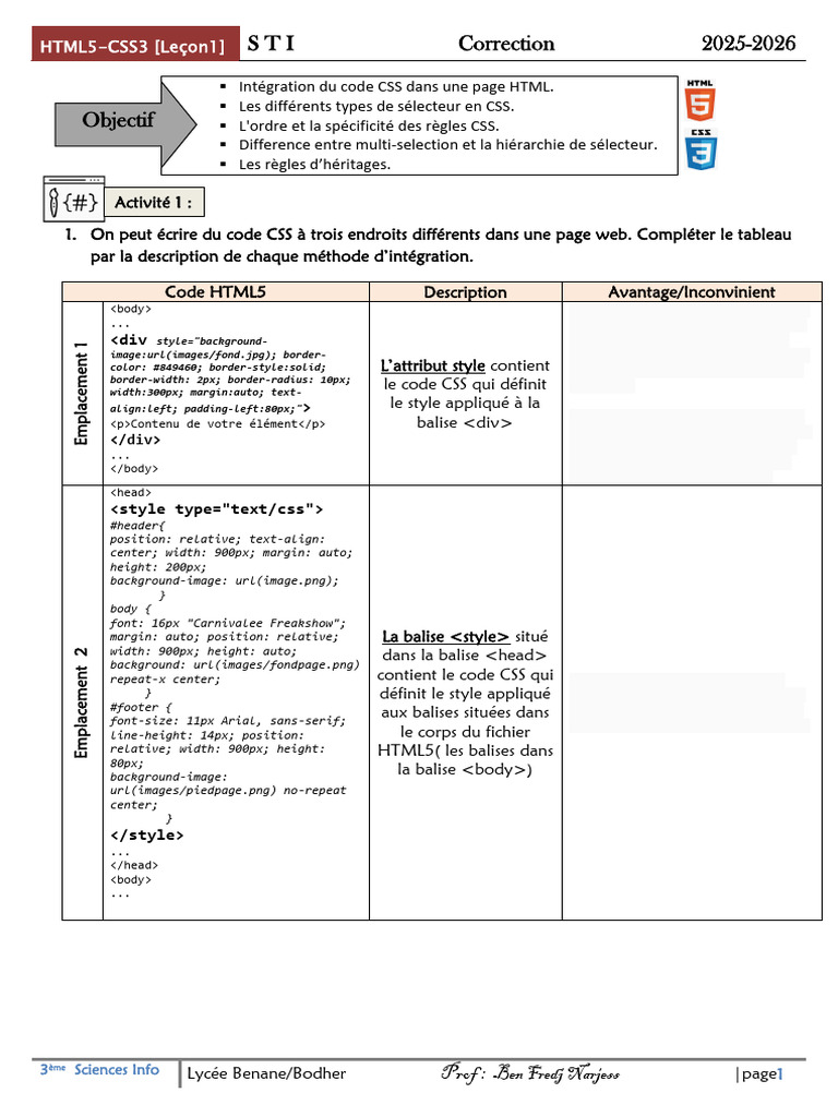 Leçon1 - Règle de Style CSS | PDF | Html | Langage de balisage