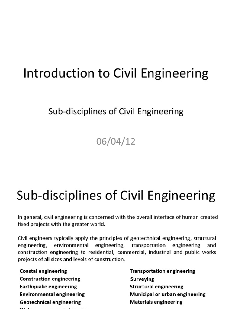 Introduction To Civil Engineering
