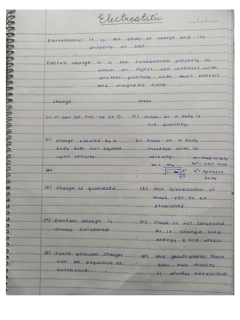 Electrostatics - Electric Charges and Fields | PDF