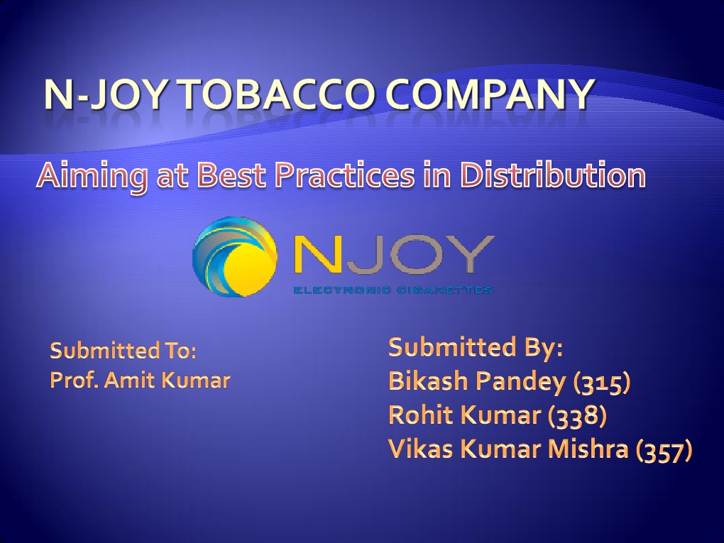 N-Joy Tobacco Company | PDF | Cigarette | Inventory