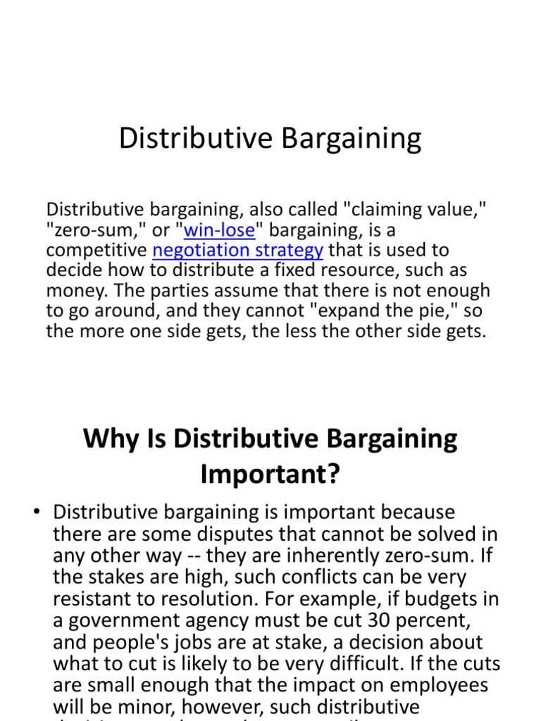 Distributive Bargaining | Bargaining | Negotiation