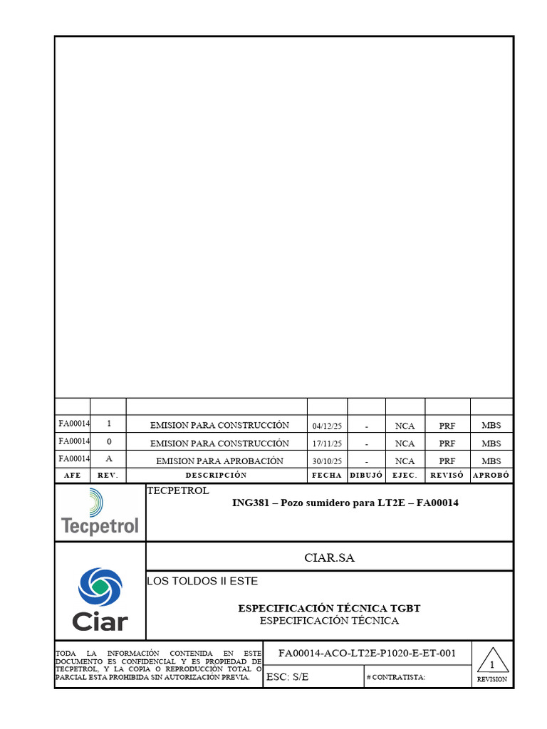 FA00014 ACO LT2E P1020 E ET 001 - Rev1 Especificacion Tecnica TBGT ...