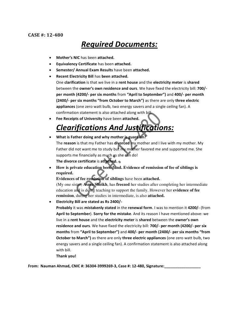 Required Documents:: CASE #: 12-480 | PDF