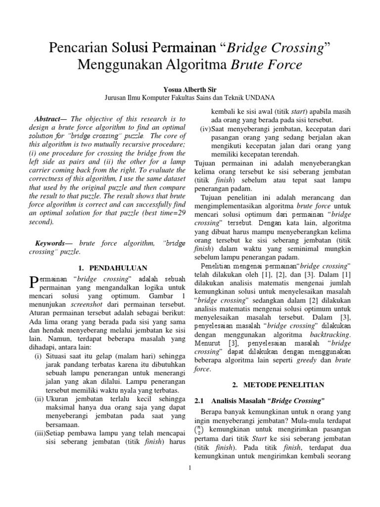 Naskah Publikasi Bridge Crossing | PDF | Metode & Bahan Ajar | Komputer