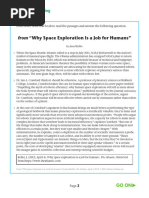 Robots Over Humans in Space Travel | PDF | Space Exploration | Mars