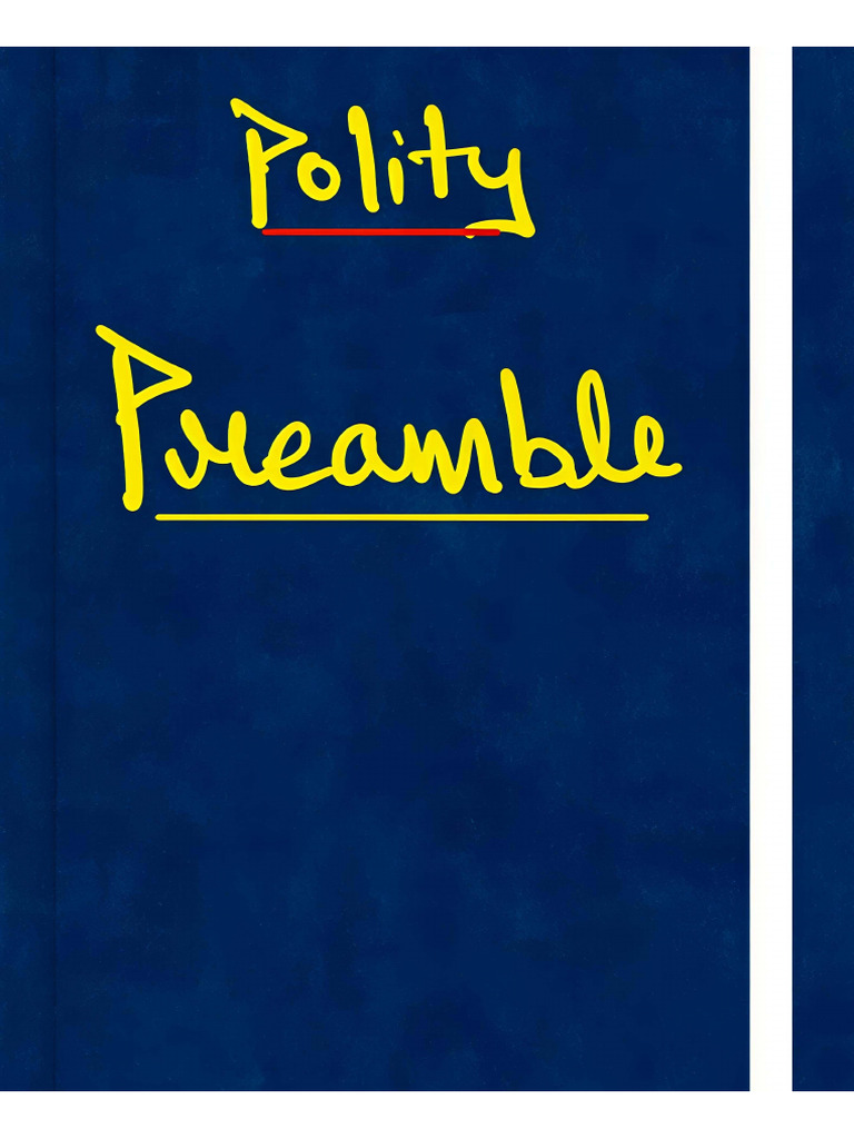 Preamble Polity - Rujal Handwritten Notes | PDF