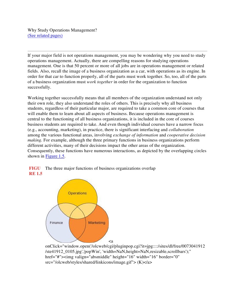 Importance of Studying Operations Management | PDF | Marketing ...