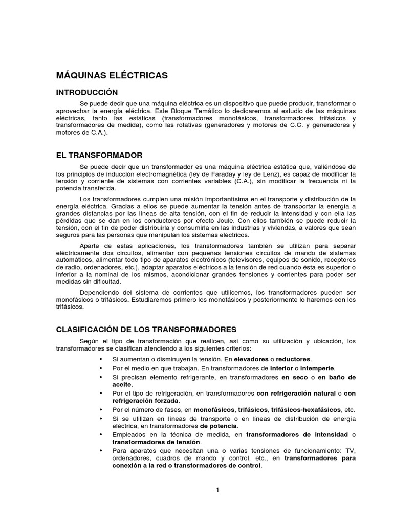 Tema Transformadores | PDF | Transformador | Inductor