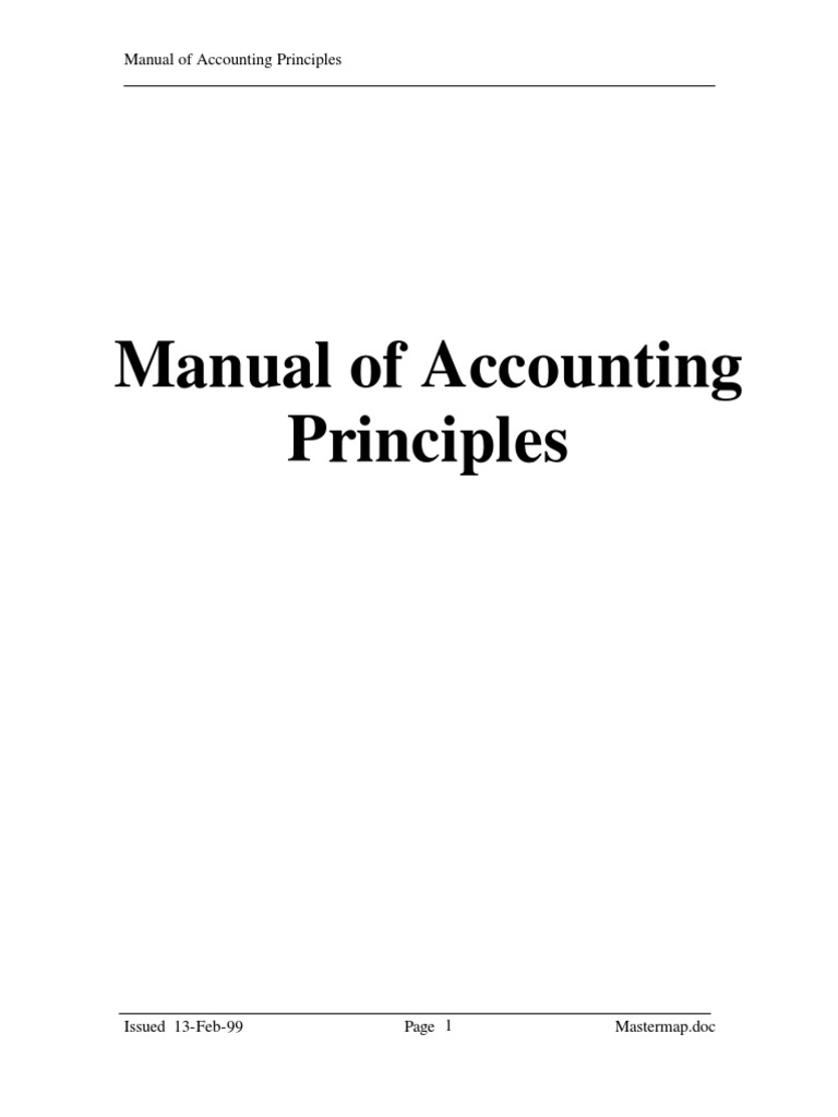 01 Manual of Accounting Principles | PDF