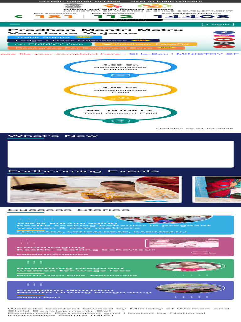 Pradhan Mantri Matru Vandana Yojana - Home | PDF