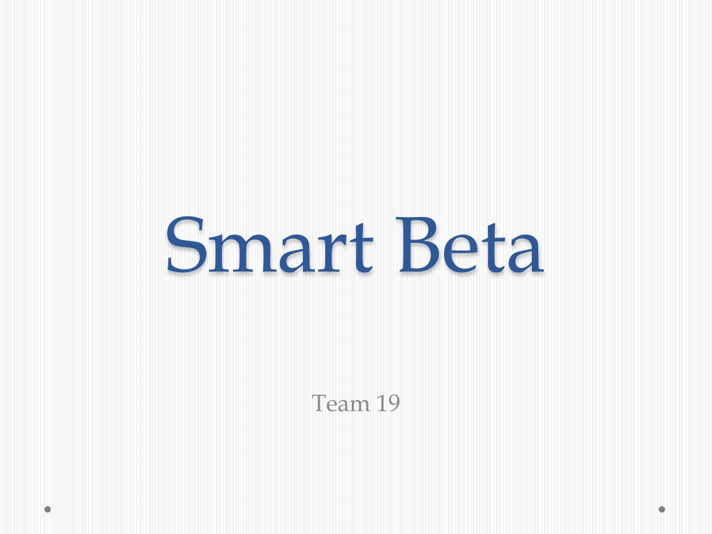 Smart Beta: A Follow-Up to Traditional Beta Measures | PDF | Beta ...