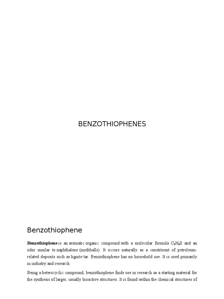 Benzo Thio Phene | PDF | Pyridine | Organic Compounds