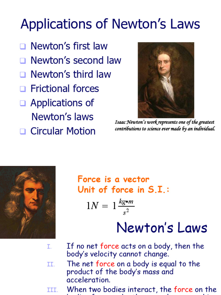 Applications of Newton's Laws | PDF | Force | Friction