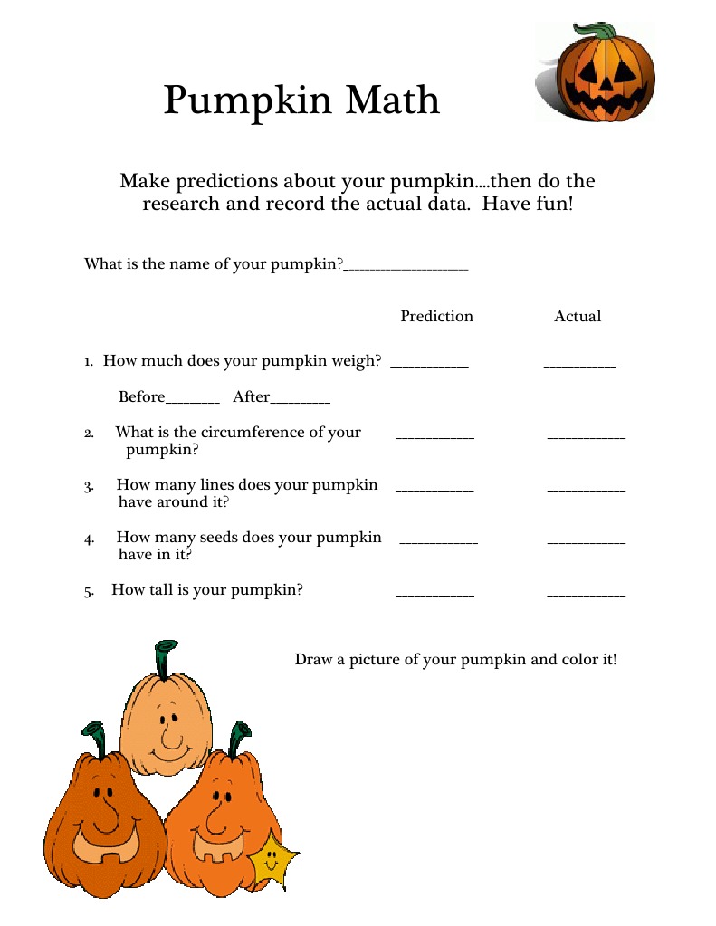 Pumpkin Math: Predictions vs. Reality | PDF