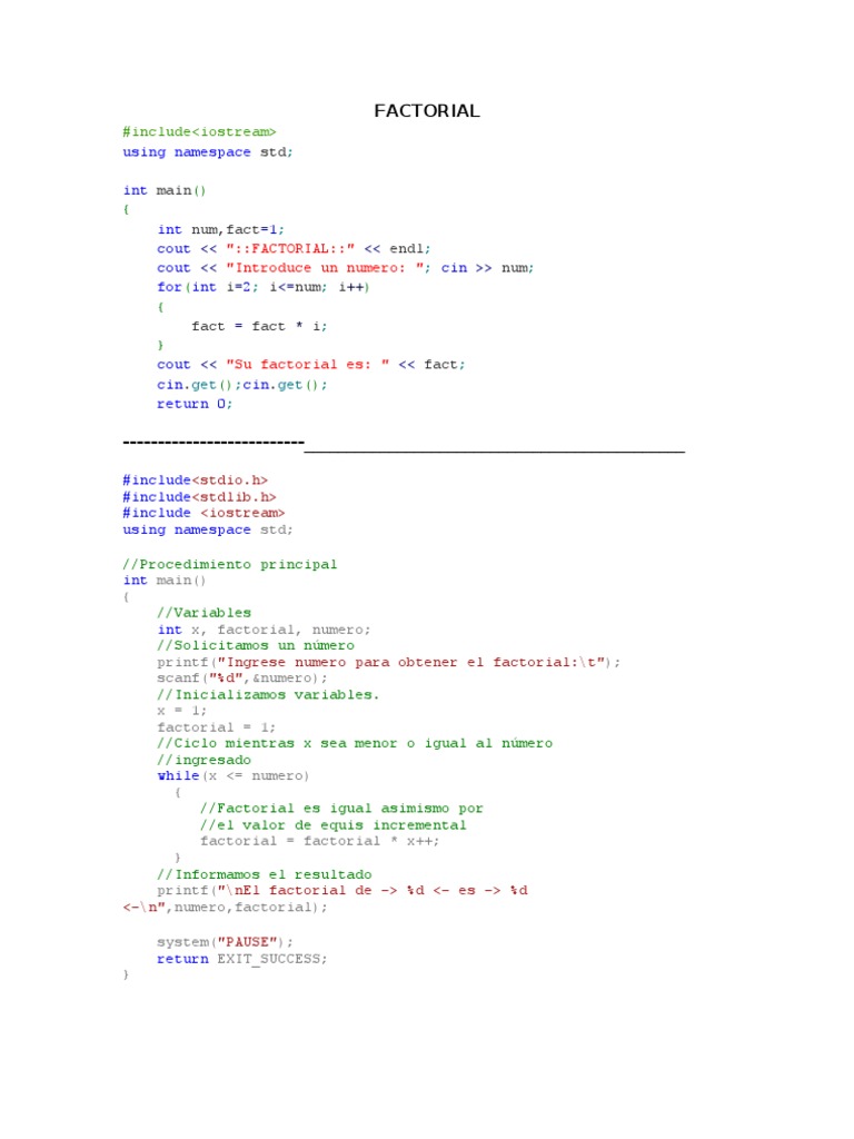 Factorial | PDF | Informática