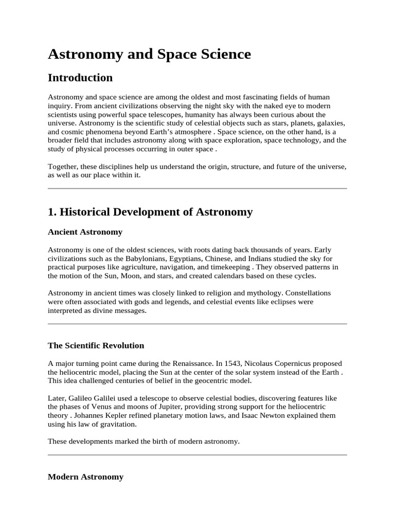 Astronomy and Space Science | PDF | Astronomy | Outer Space