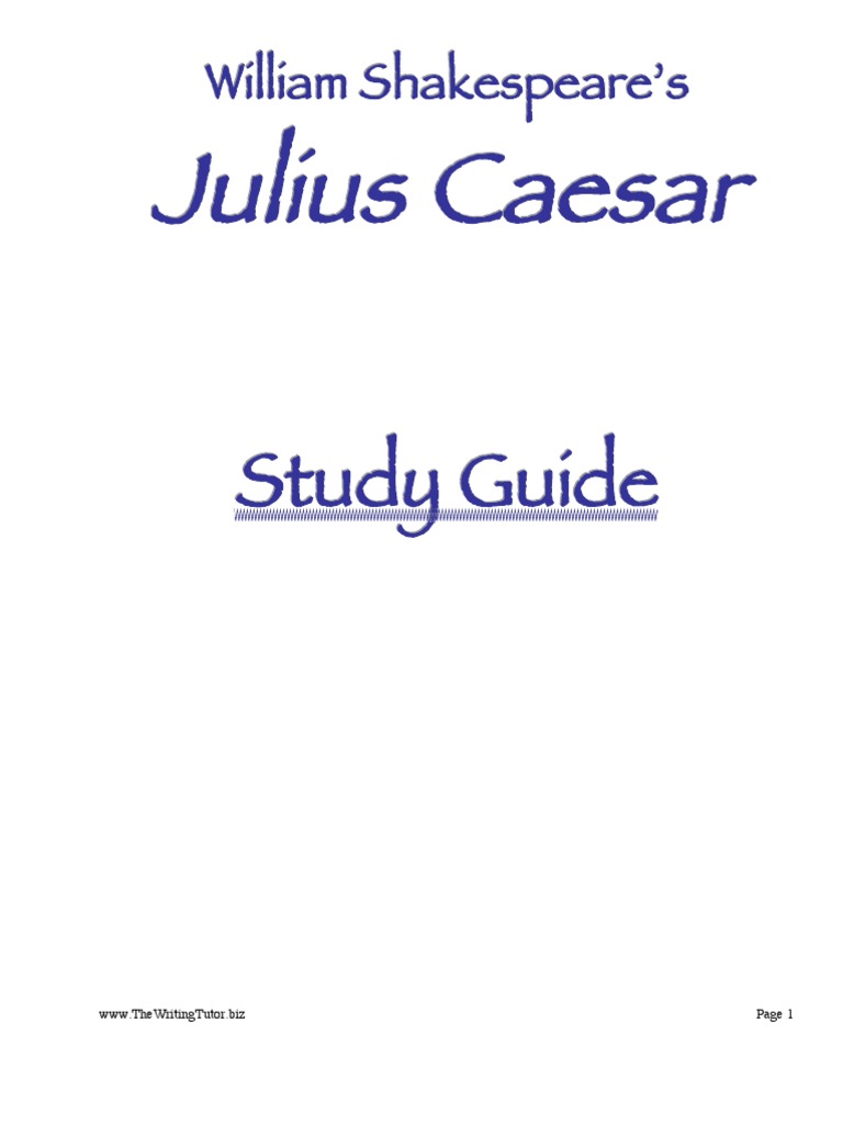 Julius Caesar Study Guide | PDF | Marcus Junius Brutus The Younger ...