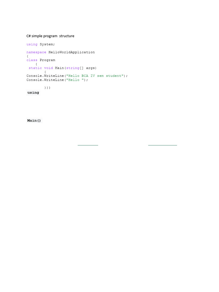 C# Program Structure | PDF