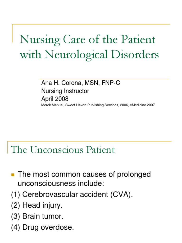 Nursing Care for Neurological Patients | PDF | Stroke | Multiple Sclerosis
