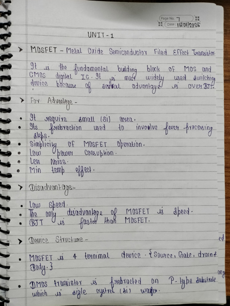 CMOS Notes Unit-1 | PDF