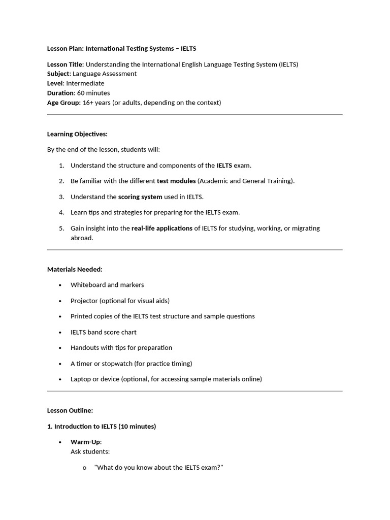 Lesson 8. Lesson Plan TERM VIII | PDF