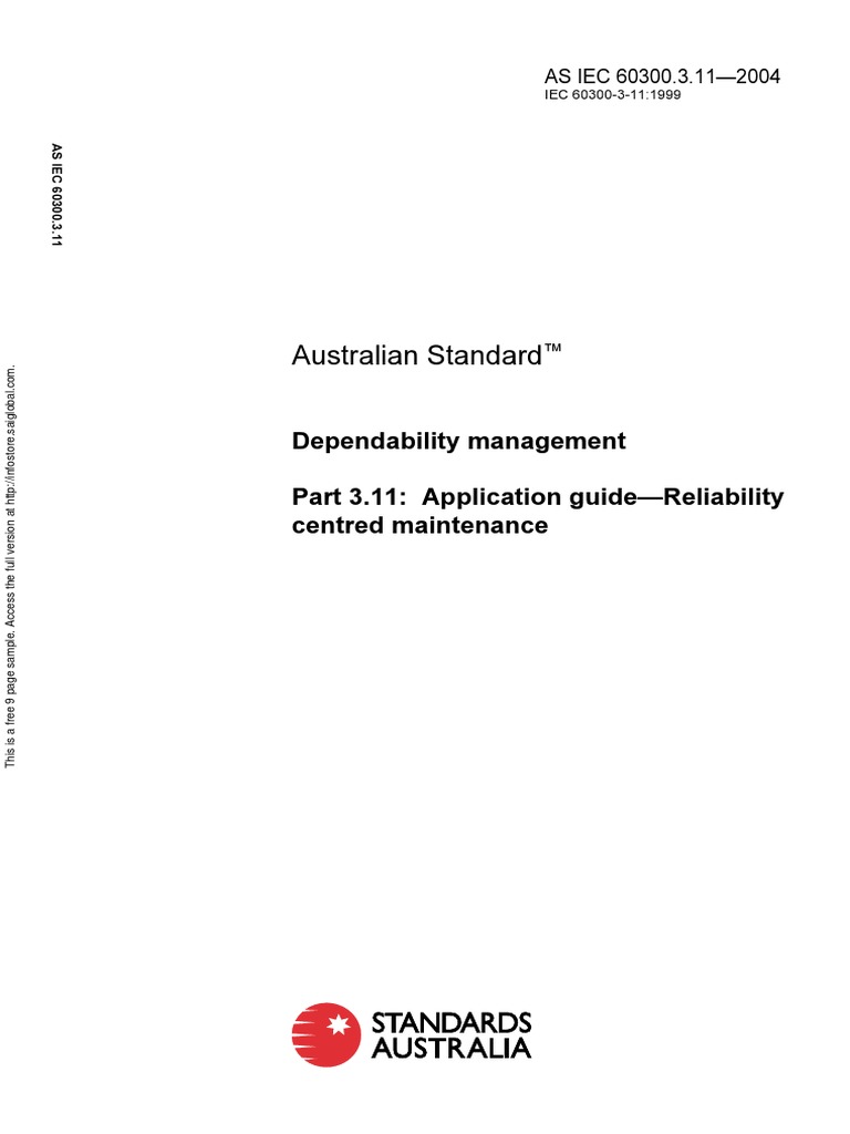 As IEC 60300.3.11-2004 Dependability Management Application Guide ...