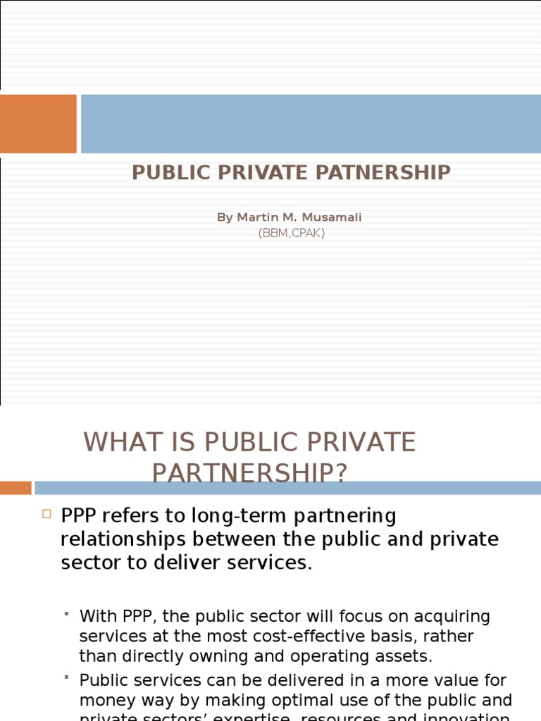 PPP Presentation | Download Free PDF | Public–Private Partnership ...