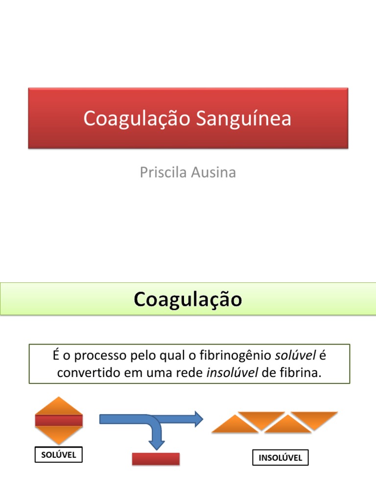 Os principais processos da coagulação sanguínea: da conversão do ...