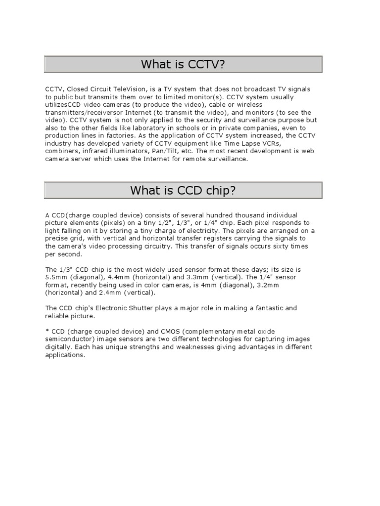 List of CCTV Parts and Accessories | PDF | Charge Coupled Device ...