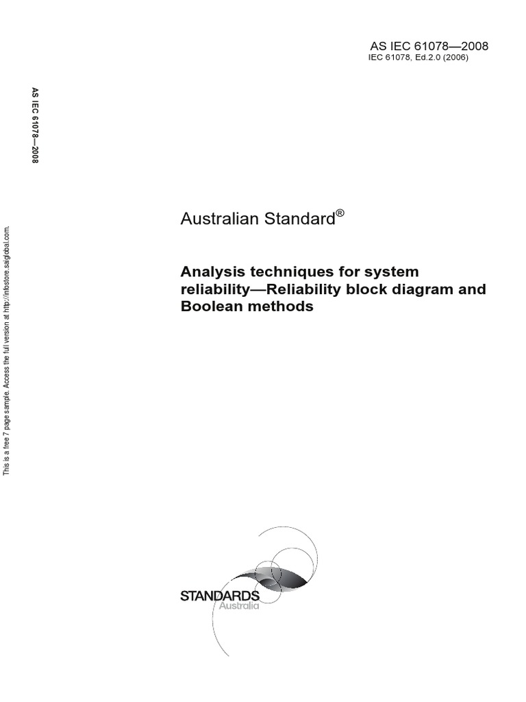 As IEC 61078-2008 Analysis Techniques For System Reliability ...