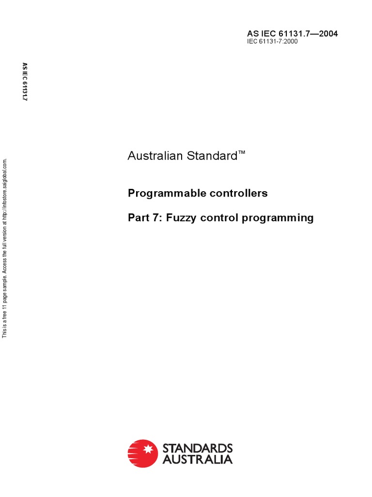 As IEC 61131.7-2004 Programmable Controllers Fuzzy Control Programming | PDF | Fuzzy Logic ...