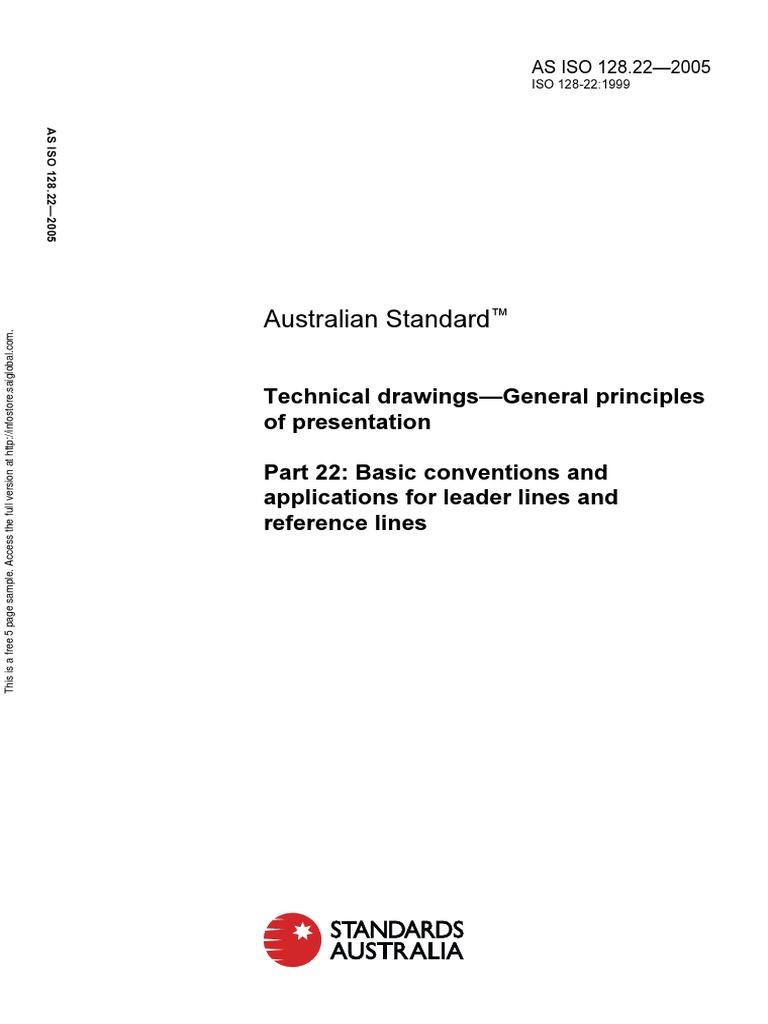 As ISO 128.22-2005 Technical Drawings - General Principles of ...