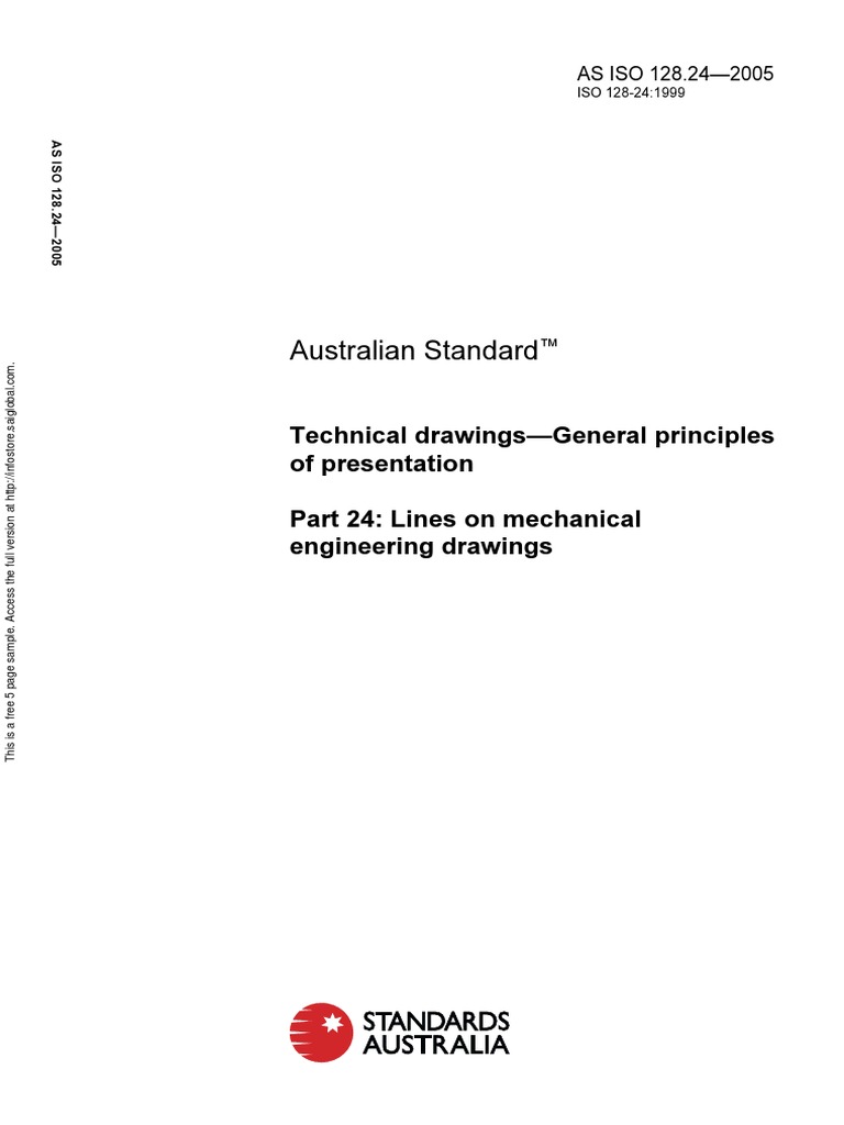 As ISO 128.24-2005 Technical Drawings - General Principles of ...