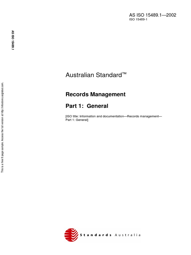 As ISO 15489.1-2002 Records Management General | PDF | Records ...