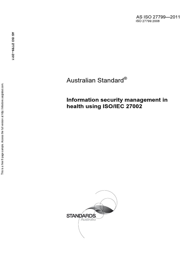 As ISO 27799-2011 Information Security Management in Health Using ISO ...