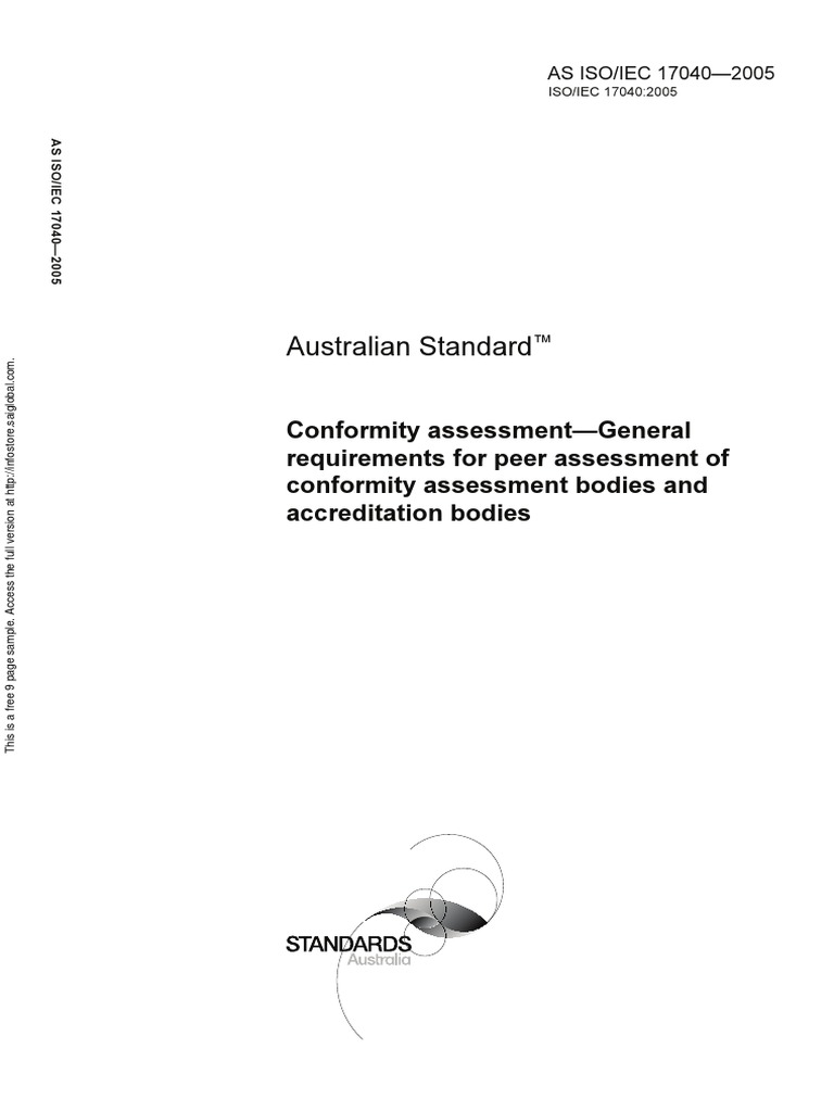 As ISO IEC 17040-2005 Conformity Assessment - General Requirements For Peer Assessment of ...