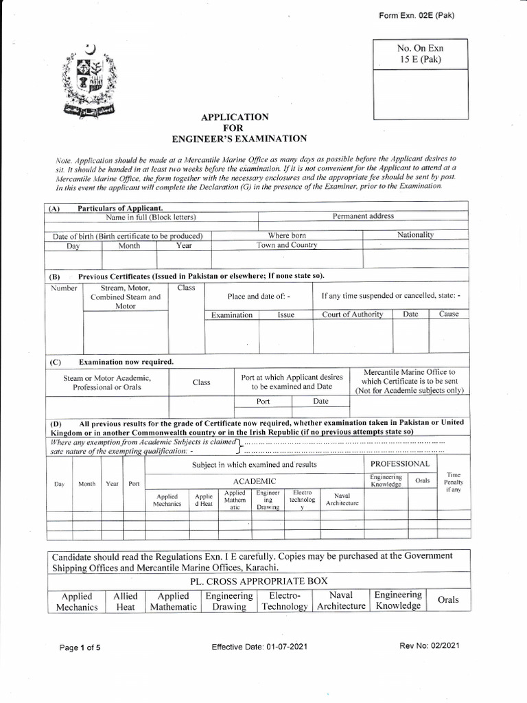 MMD exam reg form | PDF