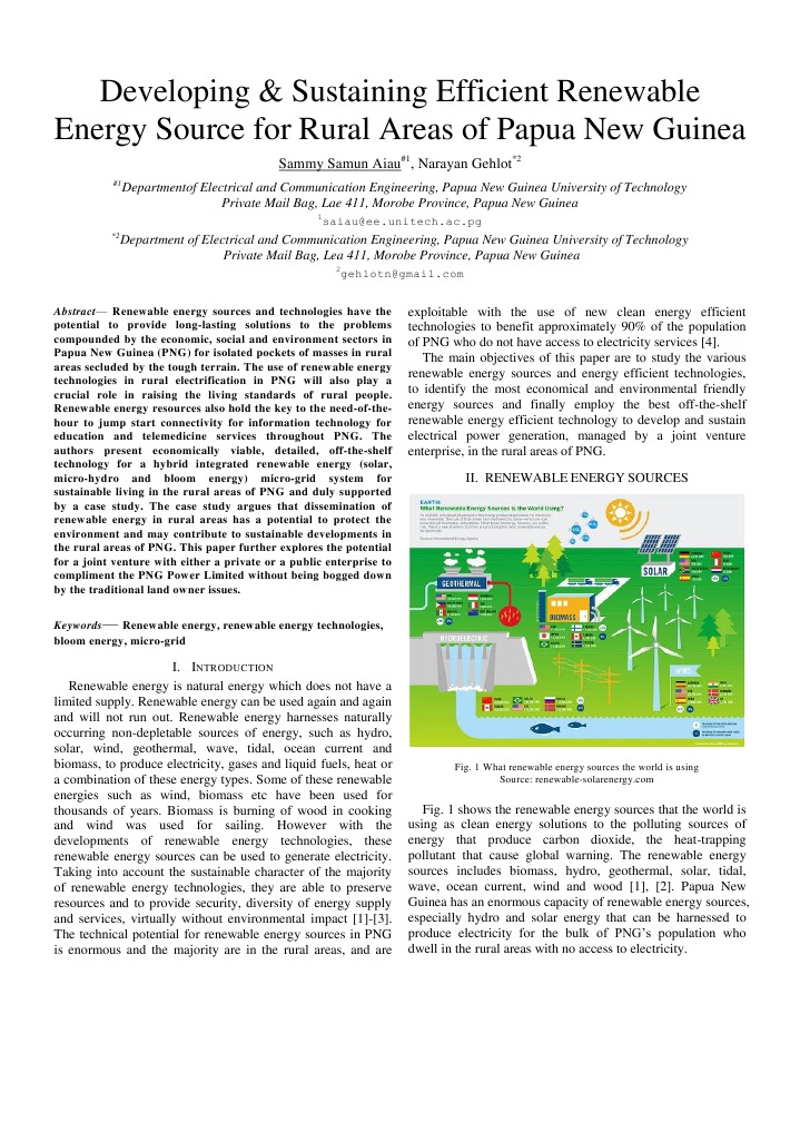 Devloping & Sustaining Efficient Renewable Energy Source For Rural ...