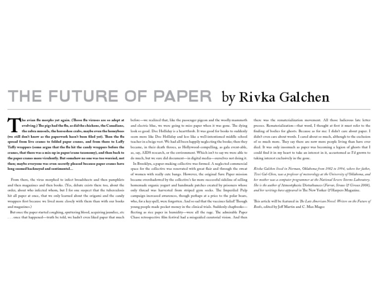 Future of Paper | PDF | Influenza | Microbiology