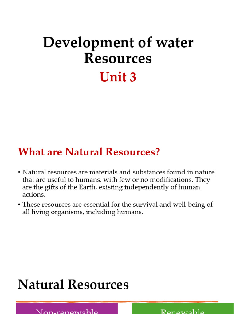 Unit 3 Water Resources | PDF | Groundwater | Irrigation